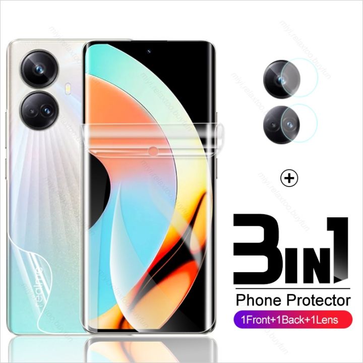 ฟิล์มไฮโดรเจลปกป้องคลุมทั้งหมด3in1ด้านหน้าสำหรับ Realme 10T Realme 10 ...