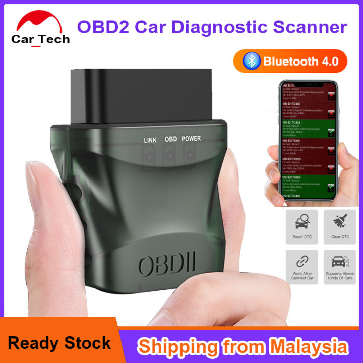 ELM327 V1.5 OBD2 Pengimbas Bluetooth 4.0 Obd 2 Alat Diagnostik Kereta untuk Ios Android Pc Elm ...