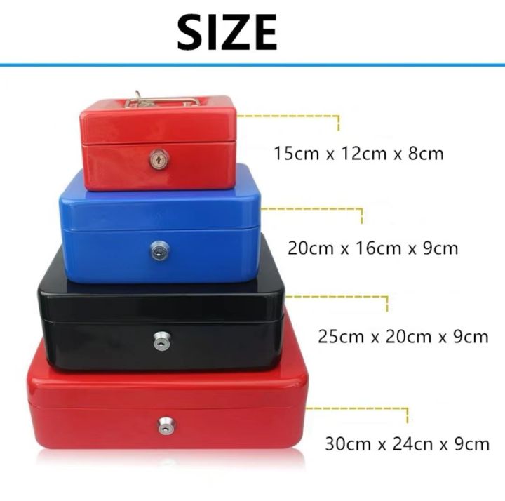 Cash box portable security box lock safe box for money and documents ...