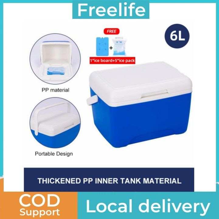 [Local Delivery] 6L Camping Cooler Ice Box Insulated Ice Box Food&Drink ...