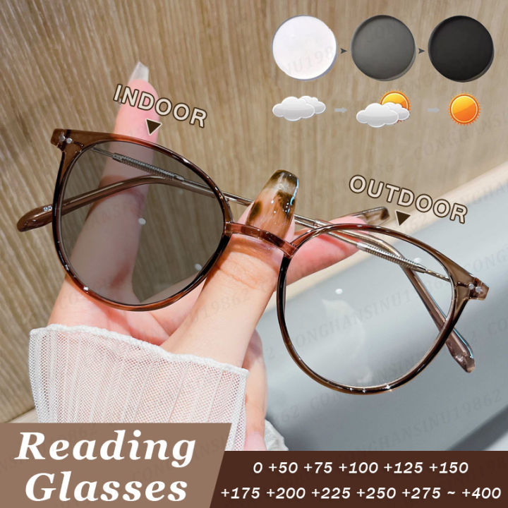 Photochromic Reading Glasses For Women Men Blue Light Blocking ...