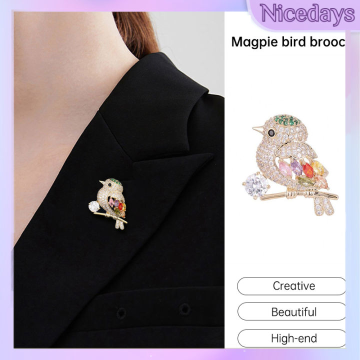 Nicedays🍒Bros Burung Berlian Penuh Setelan Jaket Pin Anti-terbuka Bros ...