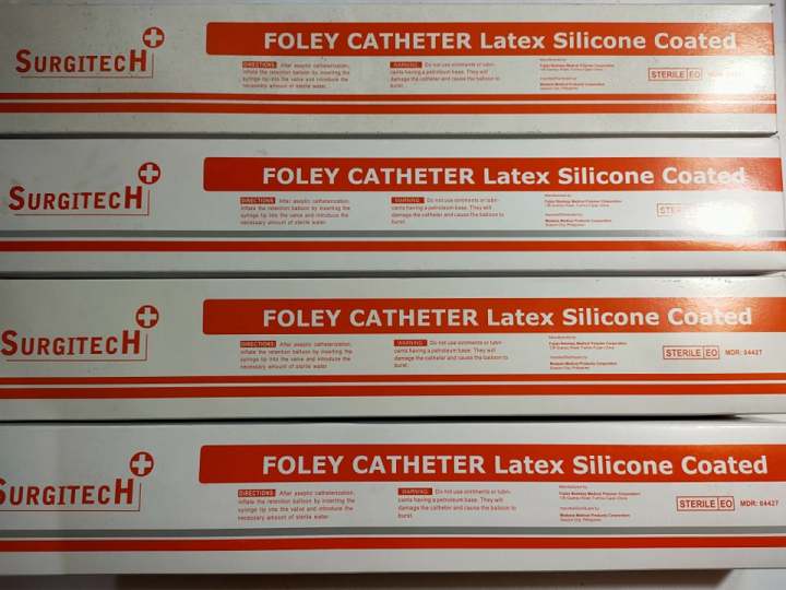 Foley Catheter Latex Silicon Coated 2 Way FR 8, FR 10, FR 12, FR 14, FR ...