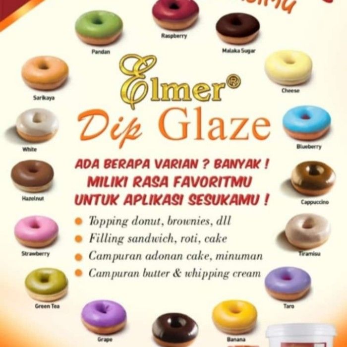 Elmer glaze topping donat aneka rasa 250 gram | Lazada Indonesia