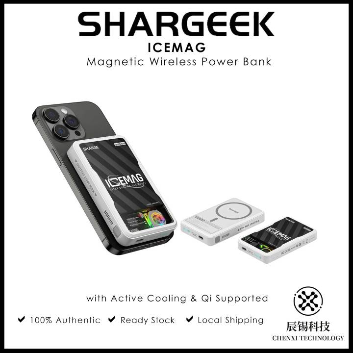 Shargeek ICEMAG 10,000mAh 20W Magnetic Wireless Power Bank with Active ...