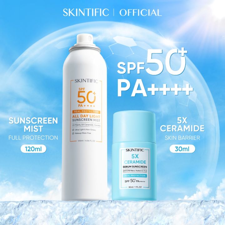 Skintific All Day Light Sunscreen Spray Spf50 Pa++++ Face/Body ...