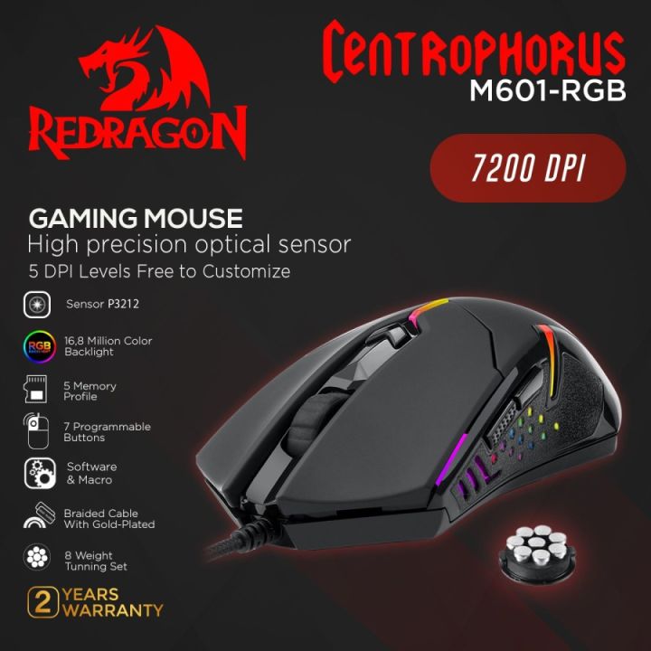 Redragon M601RGB Gaming Mouse CENTROPHORUS | Lazada Indonesia