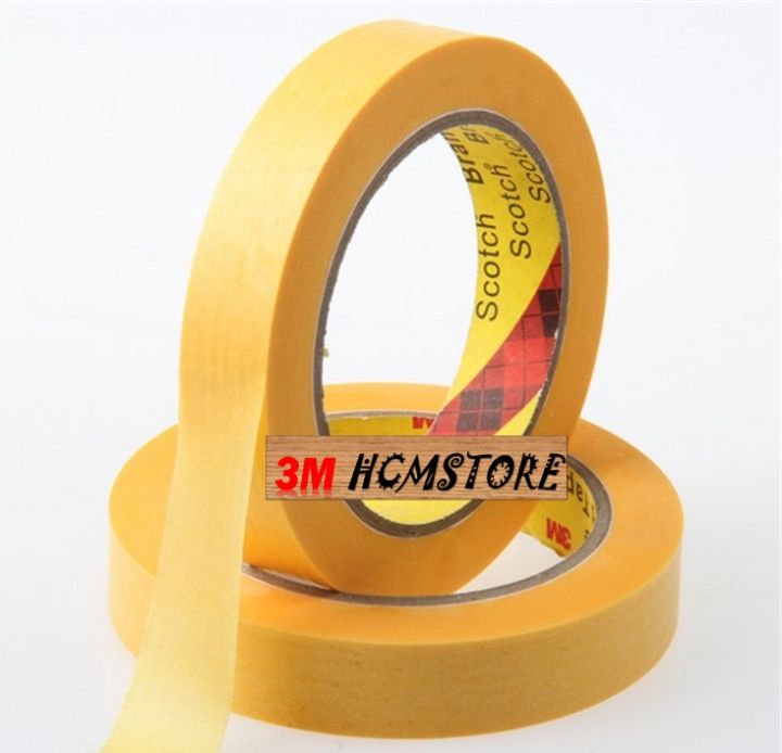 3M 244 15mm dài 50m - BĂNG KEO GIẤY CHỊU NHIỆT 3M Masking tape siêu dai ...