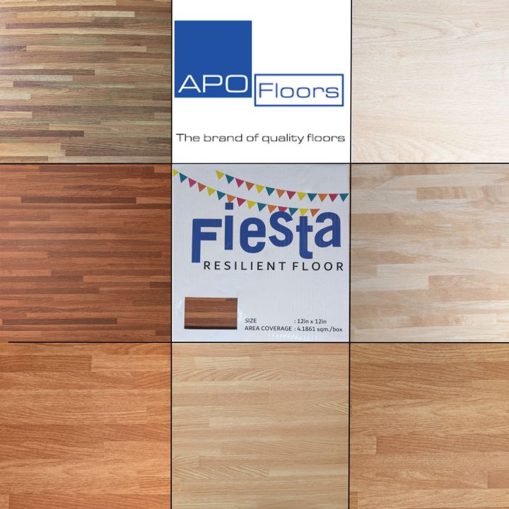 Apo Fiesta Resilient Floors Vinyl Tiles - 1 Box (45pcs) | Lazada PH