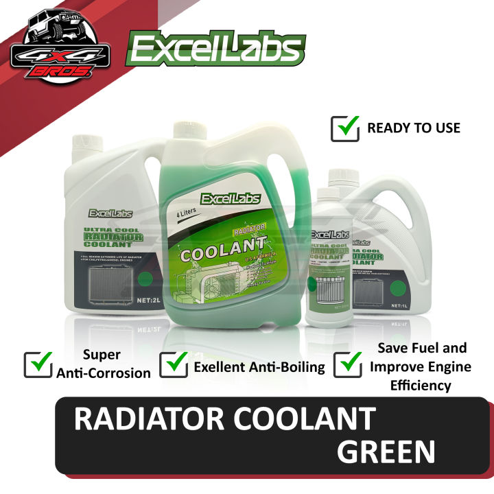Exellabs Radiator Coolant Green (Ready to Use) For Car and Motorcycle ...