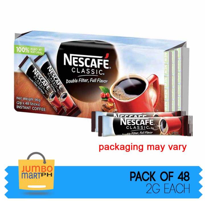 NESCAFE CLASSIC STICKS INSTANT COFFEE 2G / PACK OF 48 | Lazada PH