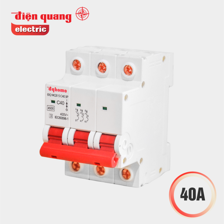 Cầu dao tự động DQHome ĐQ MCB15 C40 3P ( MCB, 3 cực, 40A, loại C, 4.5KA ...