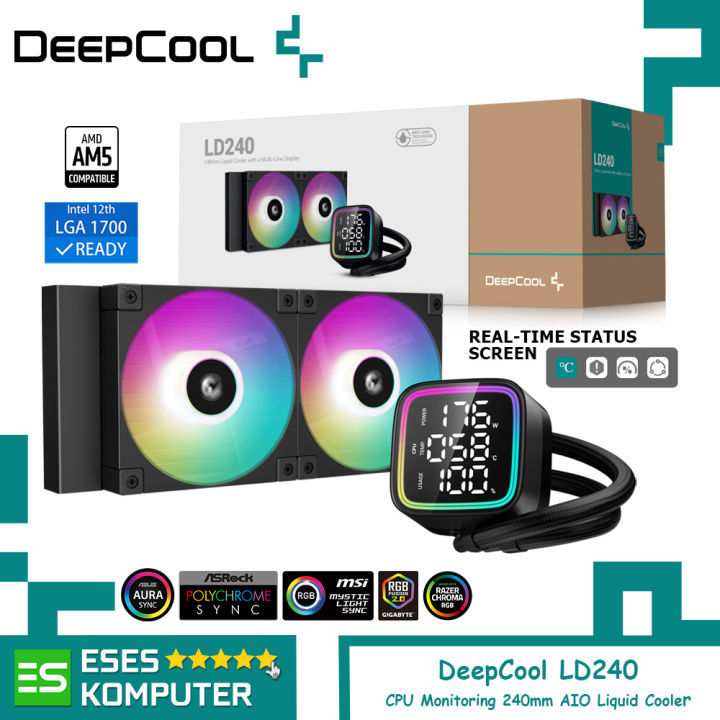 AIO DeepCool LD240 Digital ARGB | 240mm High Performance Liquid CPU Cooler for Intel / AMD ...