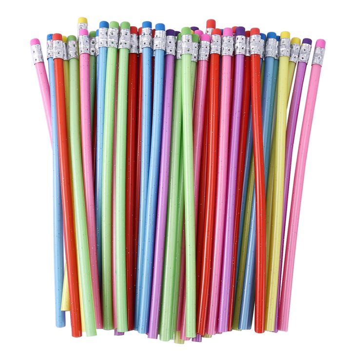 60 Pieces Bendable Pencil Flexible Bendy Soft Pencils with Eraser ...