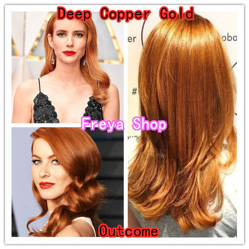 Deep Copper Gold Hair Color with Oxidant ( 6/34 Bob Keratin Permanent ...