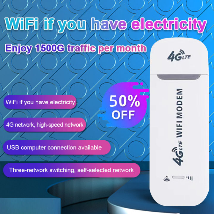Portable Wireless Network Wifi Card Mobile USB 4G LTE Dual Antenna Band Wireless Card 150 Mbps ...