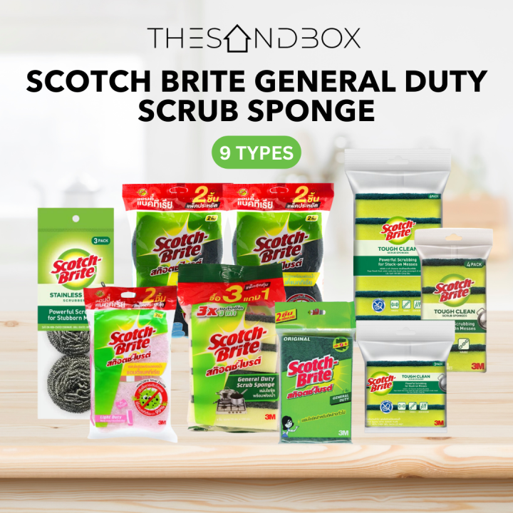 3M Scotch Brite Sponges / Scrub [ General Light Duty Anti Bacterial No ...