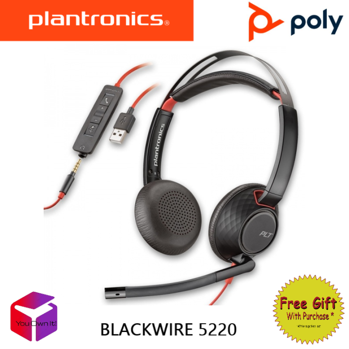 Poly Blackwire 5220 USB-A/C and 3.5mm Single Audio Jack Connectivity ...