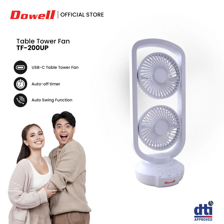 Dowell TF-200UP USB-C Table Tower Fan Mini Fan | Lazada PH