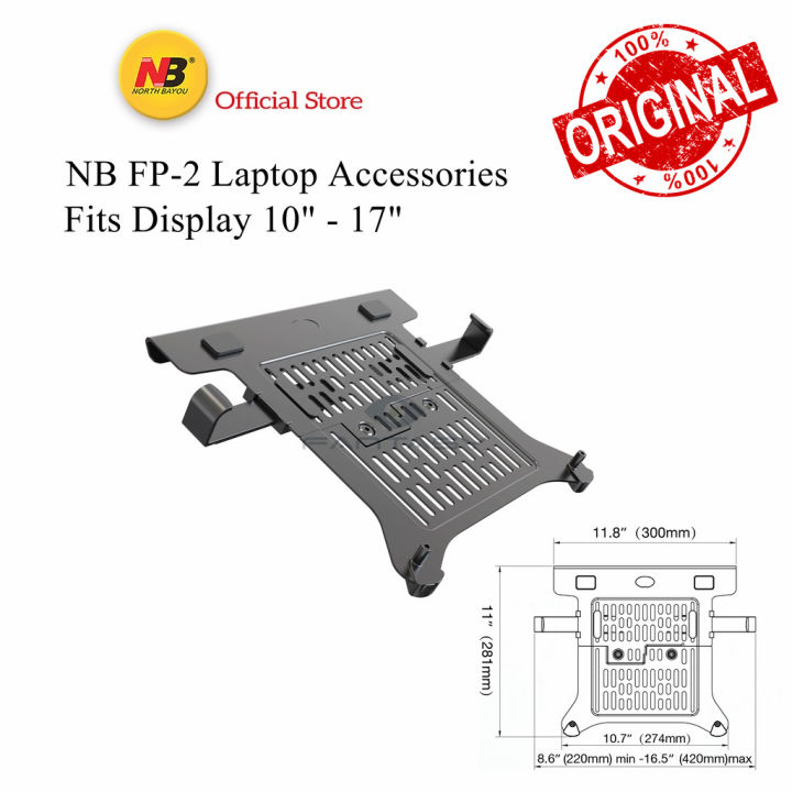 NORTH BAYOU NB FP-2 North bayou Fits Display 10"-17" VESA Laptop Mount Holder Laptop Tray Laptop ...