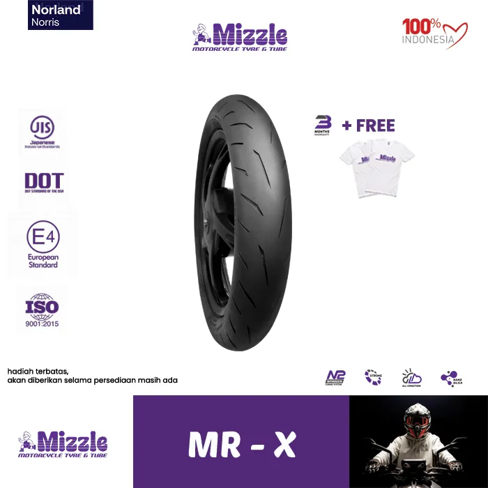 Ban Motor Mizzle MR-X 80/80-14 Tubeless Free Pentil! | Lazada Indonesia