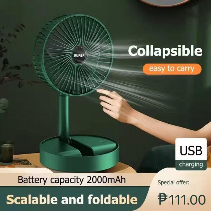 100% Original Smilee Fan Rechargeable Portable Fan Desk Electric Fan ...