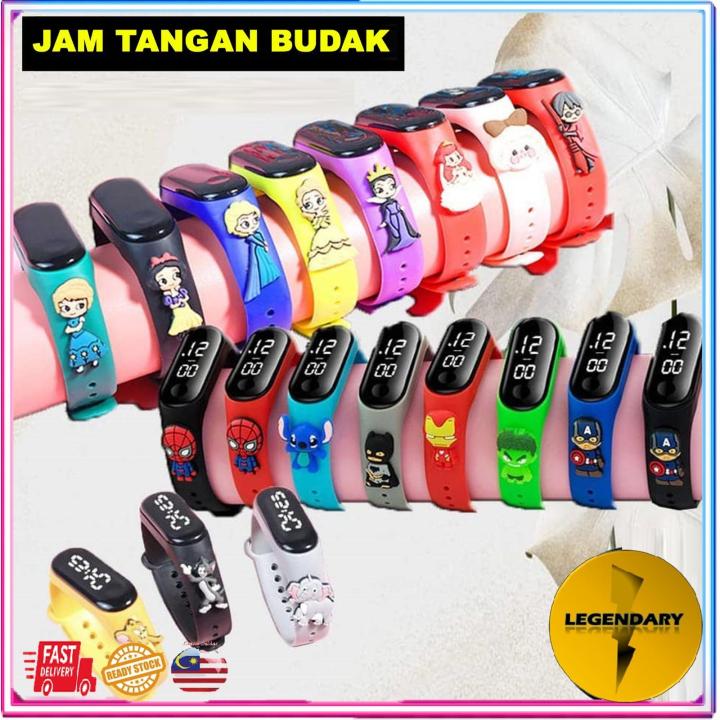 Jam Tangan Budak Cute Cartoon Watch Silicone Digital LED Touch Screen ...