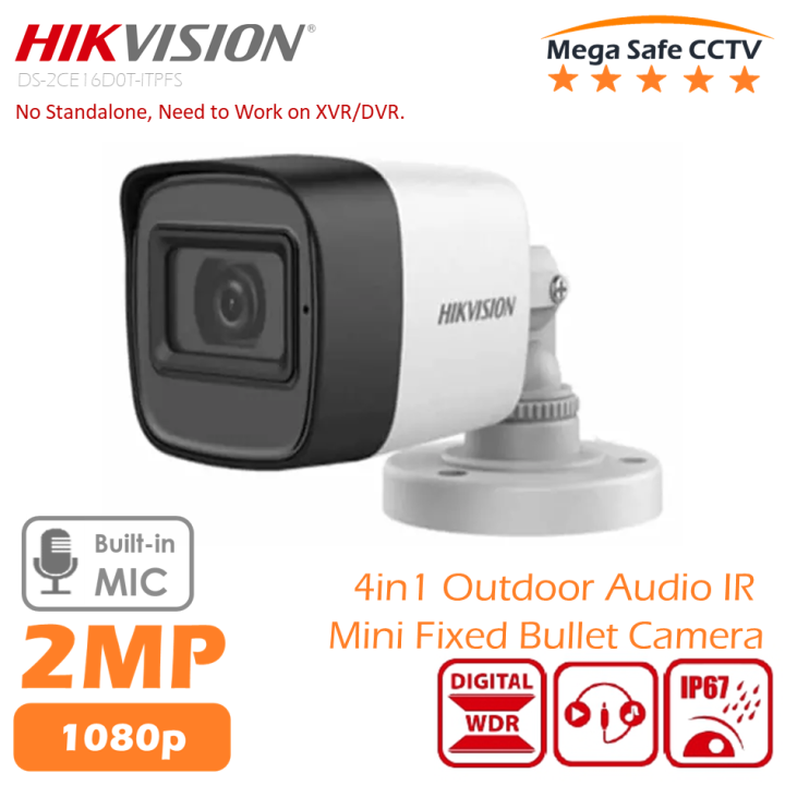 HikVision HD1080P 2MP 4in1 Outdoor Bullet Audio Analog CCTV Camera with ...