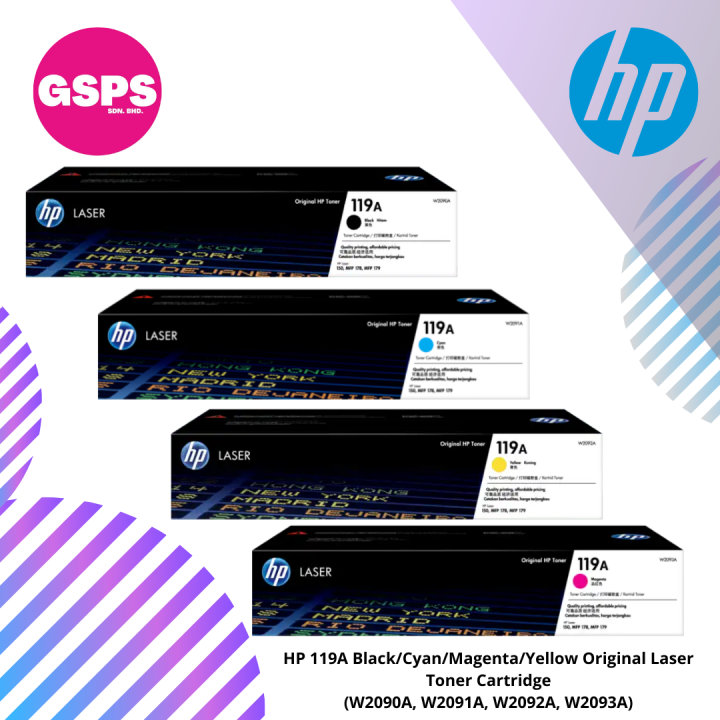 [FULL SET] HP 119A Original Laser Toner Black, Cyan, Magenta Yellow ...