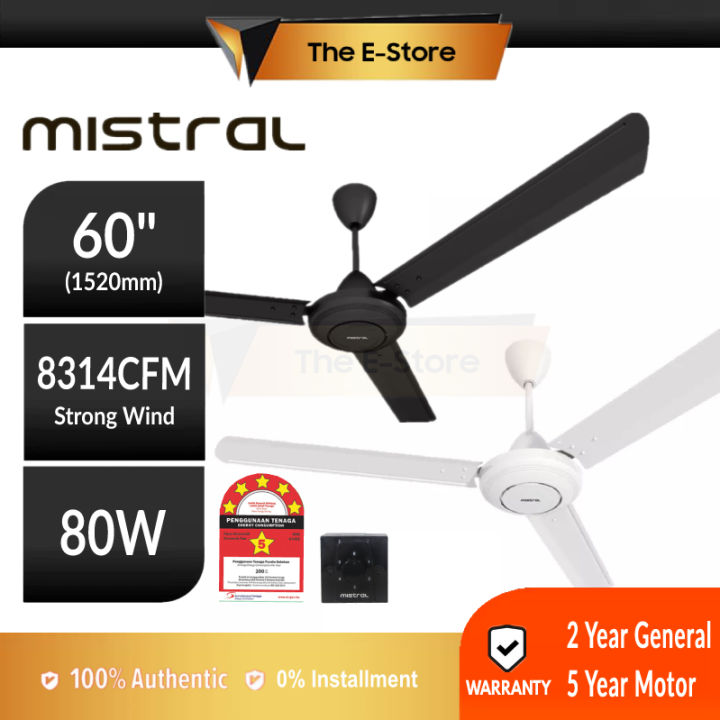 (5 Years Warranty) Mistral 60" Regulator Type Ceiling Fan | MCF60LE ...