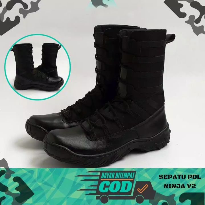 sepatu pdl ninja komando tni polri kombinasi kulit asli dan kordura ...