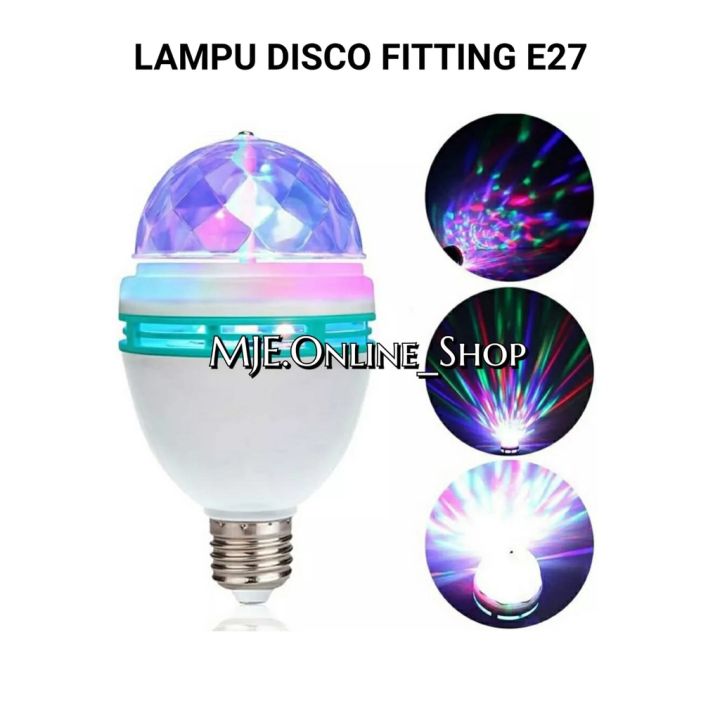 LAMPU DISCO LED FITTING E27 WARNA WARNI RGB / LAMPU DISKO DEKORASI RGB ...