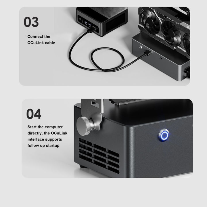 EGPU Docking Station with 800W PSU PCIe 4.0 X4 External GPU Dock ...