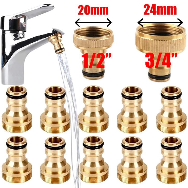 🔥(1/2" and 3/4") Brass Faucet Universal Thread Connector Faucet Quick ...
