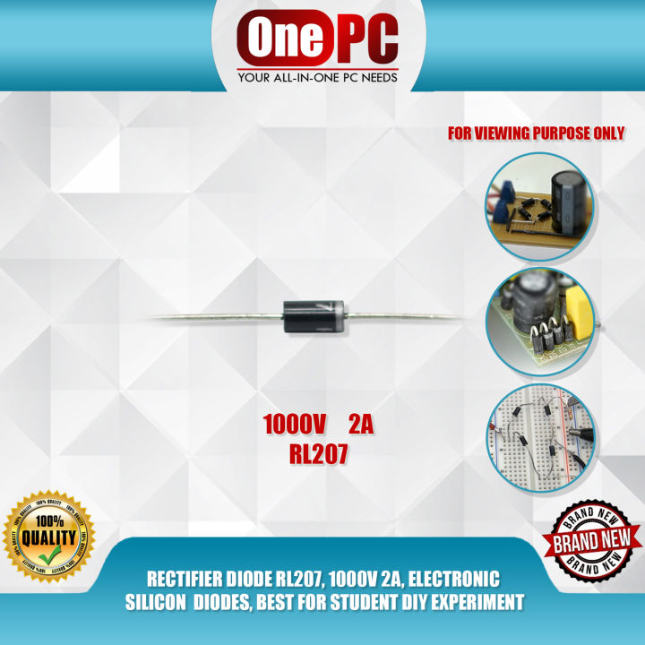 RECTIFIER DIODE RL207, 1000V 2A, ELECTRONIC SILICON DIODES, BEST FOR ...