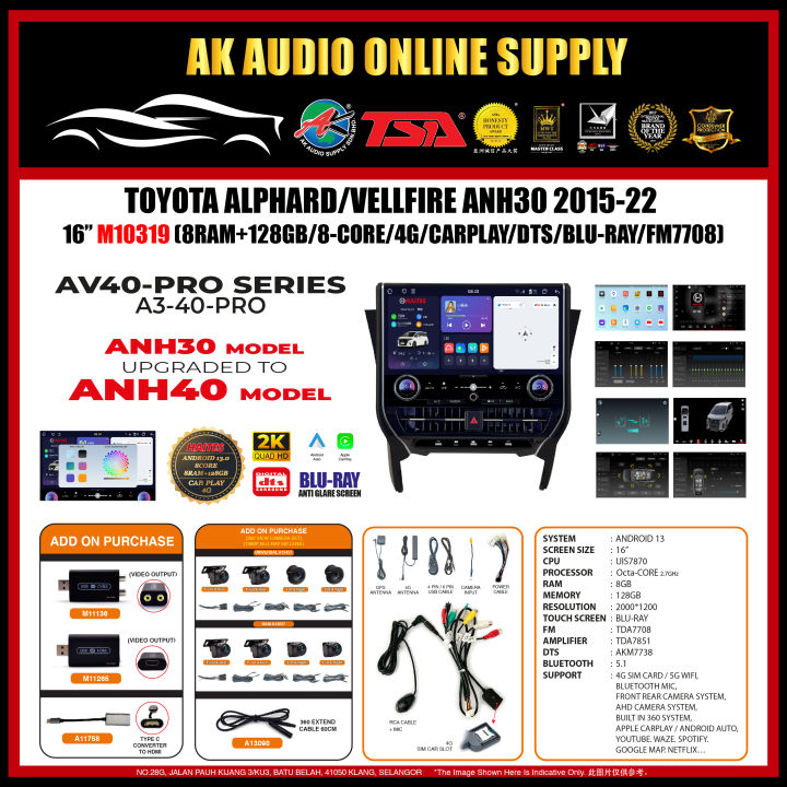 Haites 16" INCH Toyota Alphard /Vellfire ANH30 2015- 2024 Convert To ...