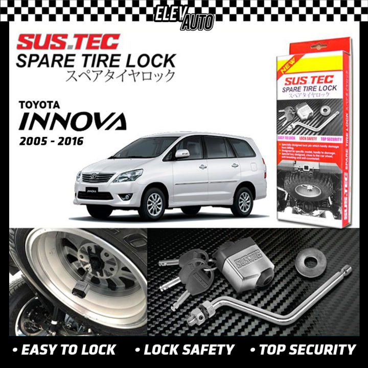 Toyota Innova 2005-2016 SUSTEC Spare Tire Wheel Lock Anti-Theft | Lazada