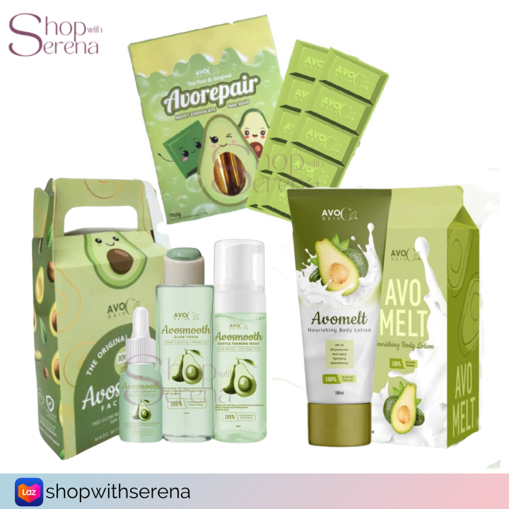 Avo Skin | Avosmooth Facial Set | Avorepair Moist Chocolate Bar Soap ...