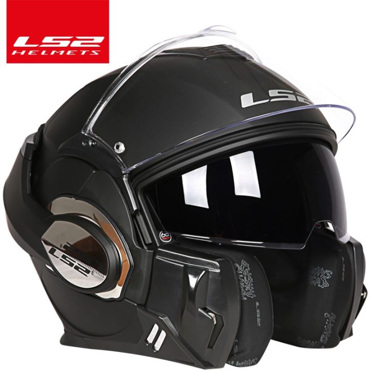 Original LS2 FF399 flip up motorcycle helmet dual visor authentic LS2 ...