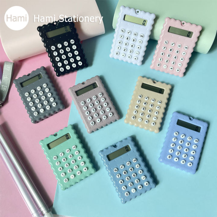 Hami Mini Cute Biscuit Shape Calculator 8 Digits Display Kids Portable ...