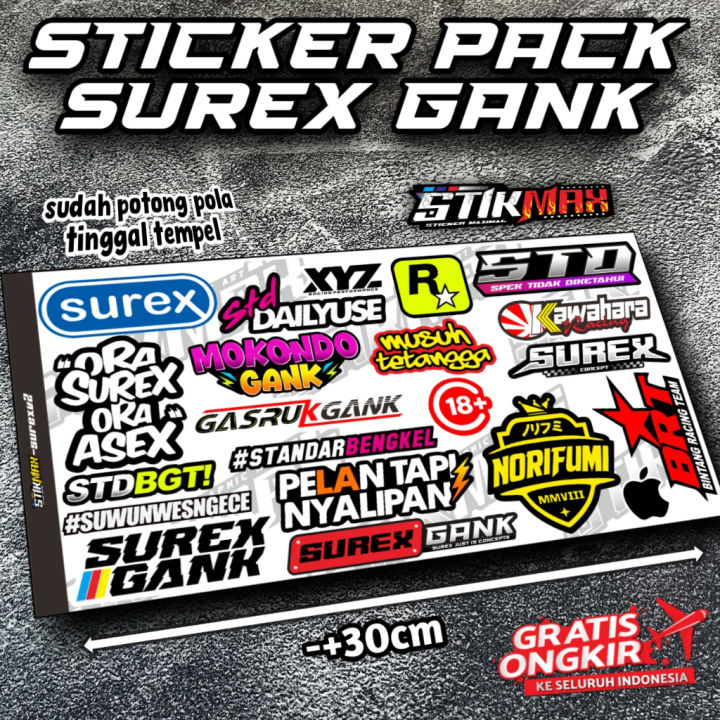 STIKMAX | SUREX GANK V1 STICKER PACK SUREX SUPERMOTO HEREX STYLE STIKER ...