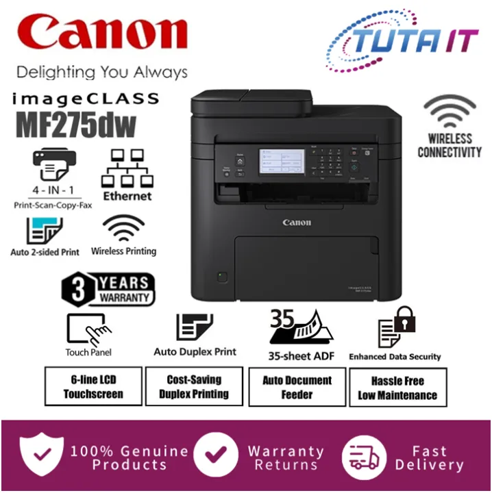 CANON imageCLASS MF275dw Laser Printer Wireless 4-in-1 Monochrome ...
