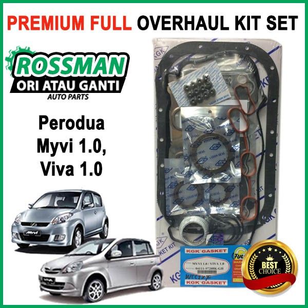 Perodua Myvi 1.0, Viva 1.0 Premium Engine FULL Overhaul Gasket Kit Set ...