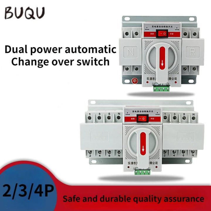 Dual Power Automatic Transfer Switch 2/3/4P 6A-63A 220V MCB Dual Power Automatic Transfer Switch ...