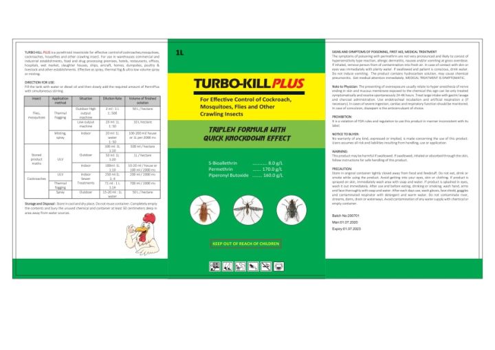Turbo-Kill Plus 1box (12pc/L) (same as Resigen) Permethrin Triplex ...