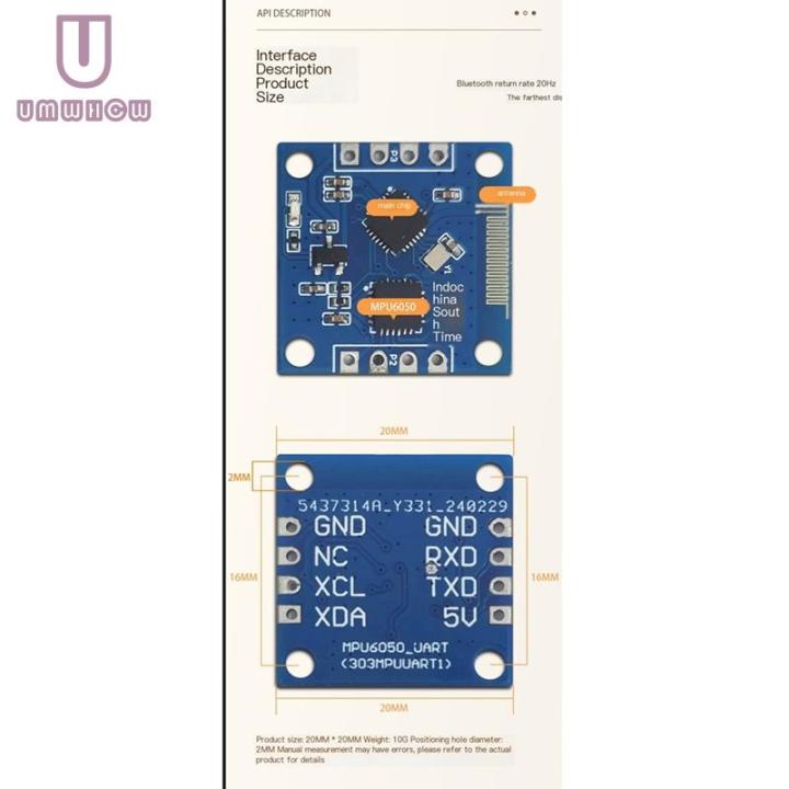 MPU6050 Bluetooth Gyroscope Serial Port Output Accelerometer Attitude ...