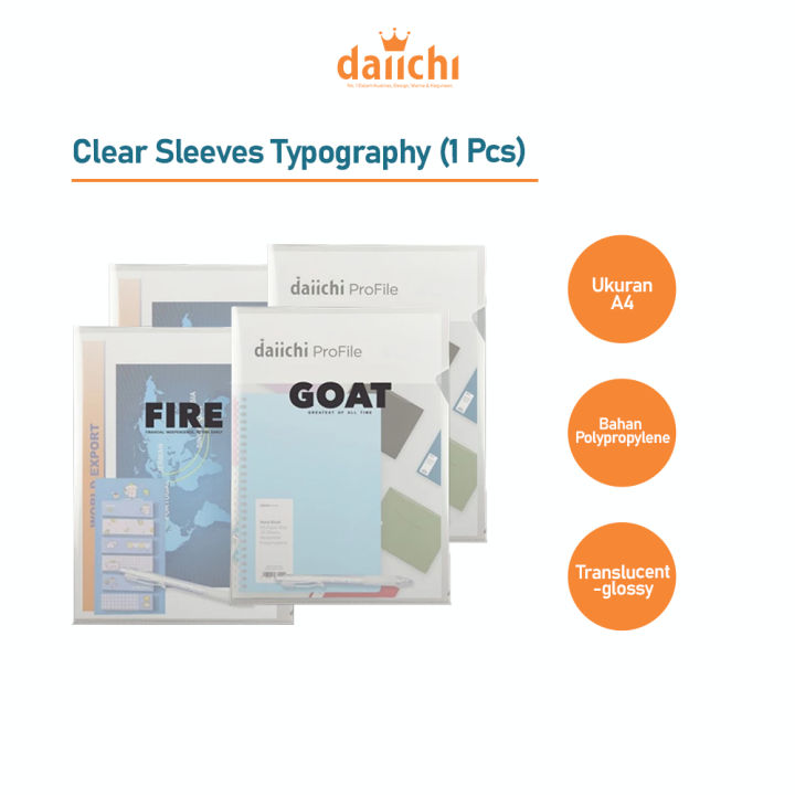 Daiichi - Clear Sleeves Typhography Map File Transparan Map Folder ...