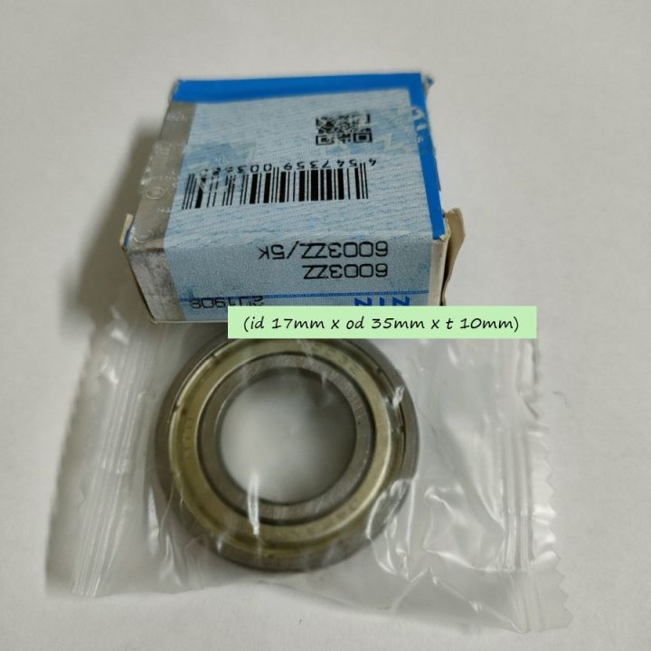 Bearing 6003 ZZ Laher 6003 ZZ 6003ZZ Tutup besi (ID 17mm, OD 35mm, T ...