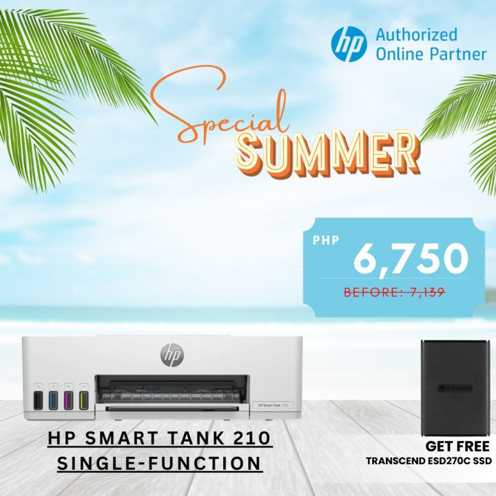 HP SMART TANK 210 SINGLE-FUNCTION PRINTER | Printers | Inkjet | | Lazada PH