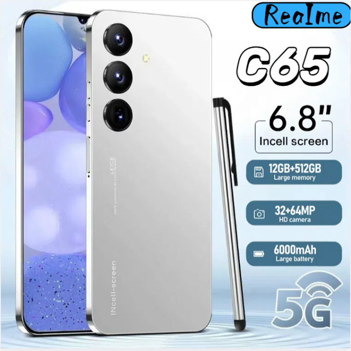 Original Smartphone RealIme C65 6.8-inch HD Full Screen 5G Phone 12 ...